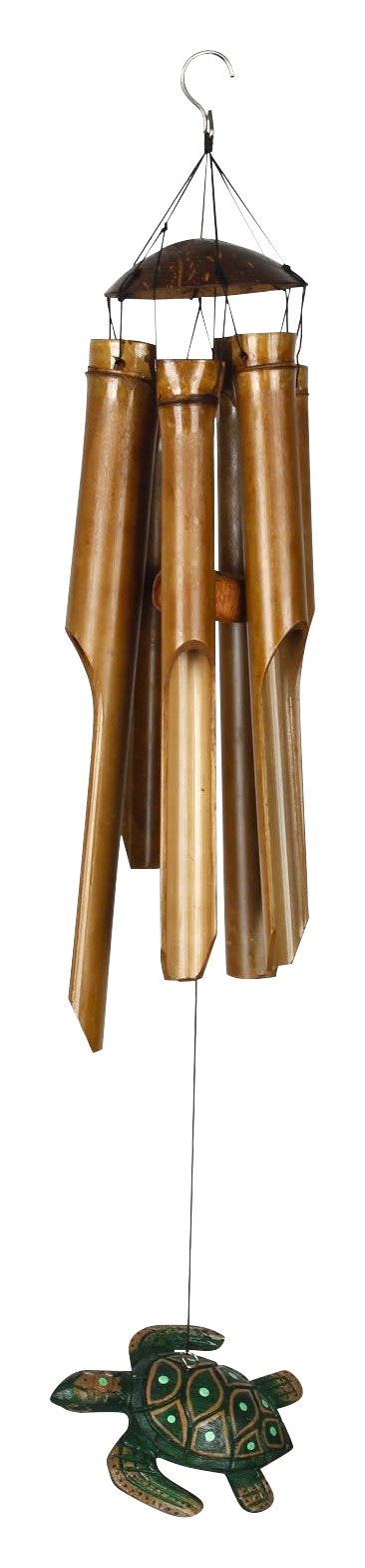 Woodstock Chimes Half Coconut Bamboo Chime with Medium Sea Turtle ...